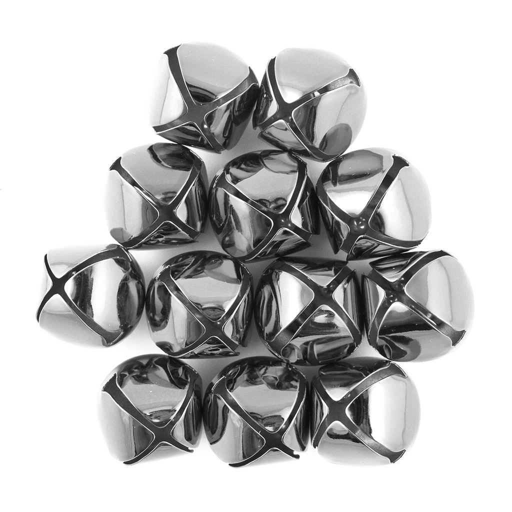 1.5 Inch 36mm Large Silver Craft Jingle Bells Bulk | artcovecrafts.com