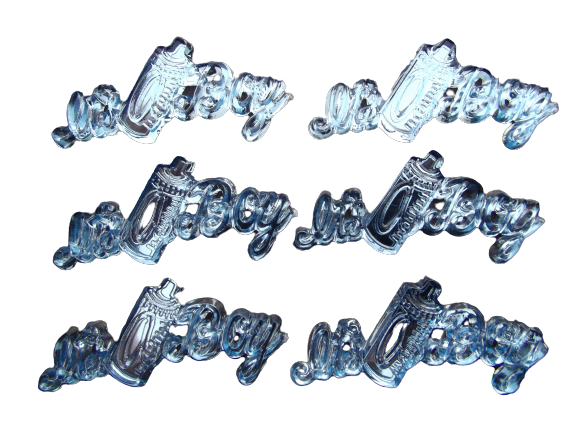 Blue Mini Its a Boy Acrylic Sign Charm Capias 24 Pieces | artcovecrafts.com