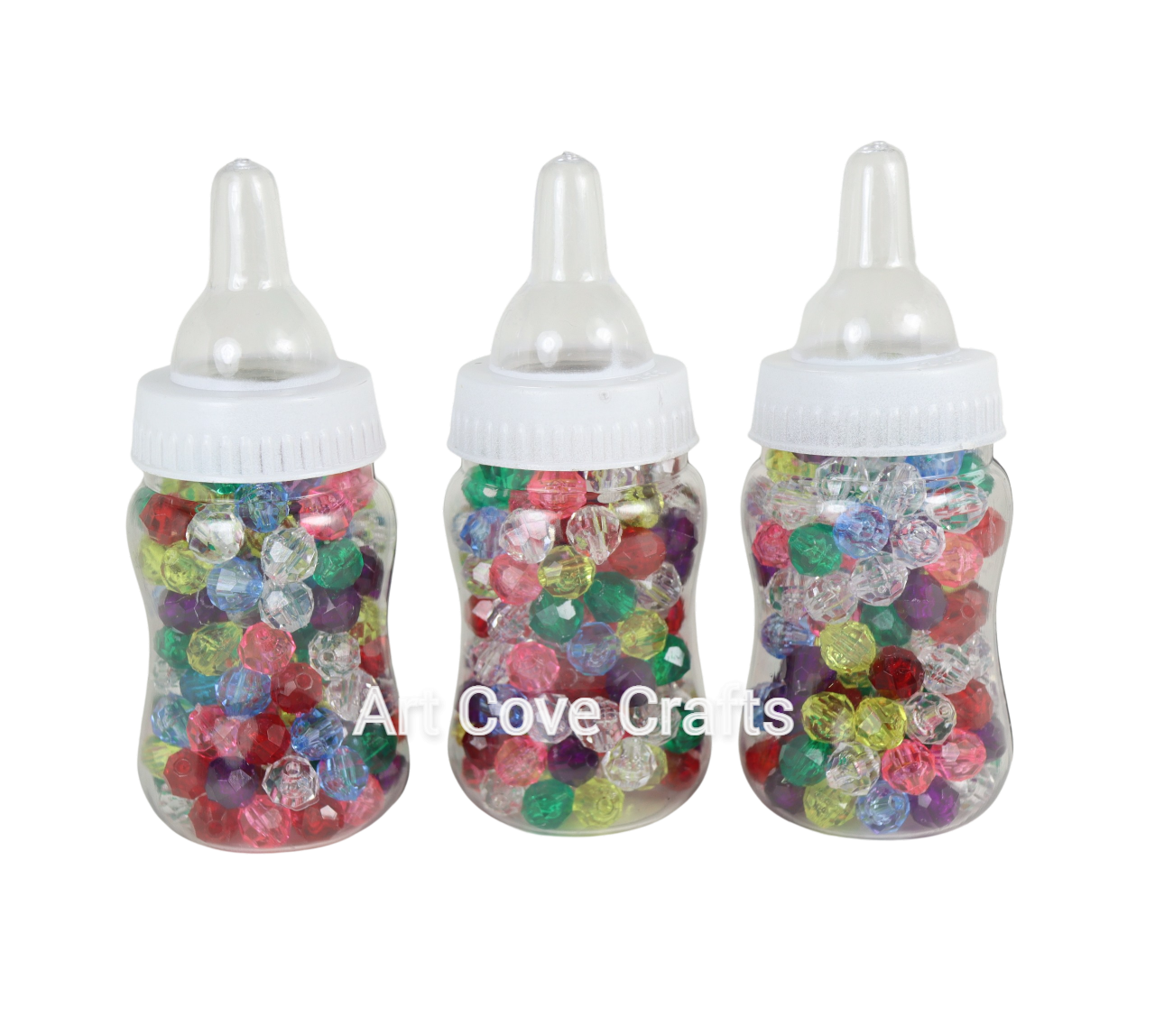4.25 inch Fillable Plastic Mini Baby Bottles Bulk White Cap 24 Pieces ...