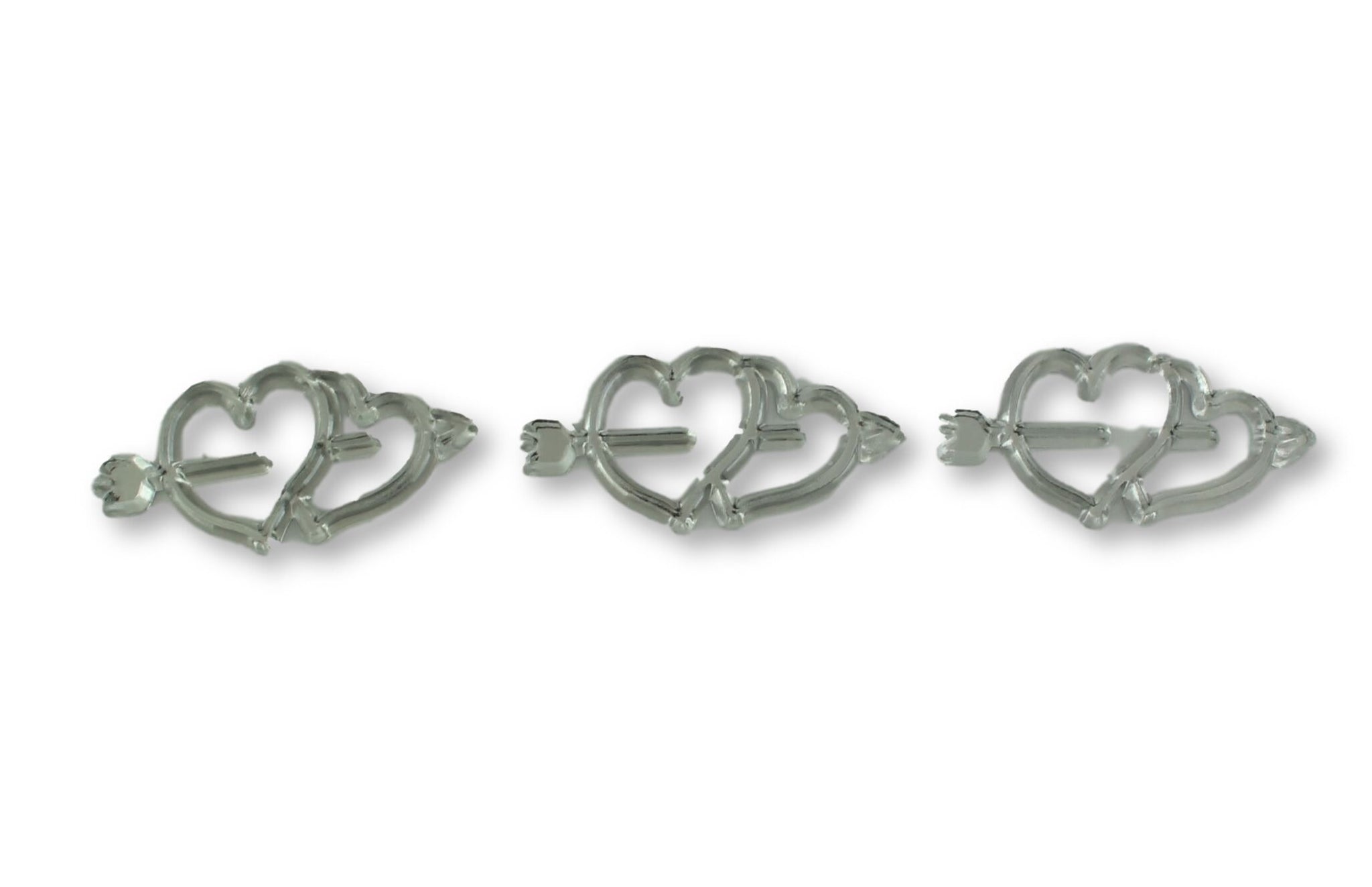 Mini Double Hearts with Arrow Acrylic Charms Capias 24 Pieces ...