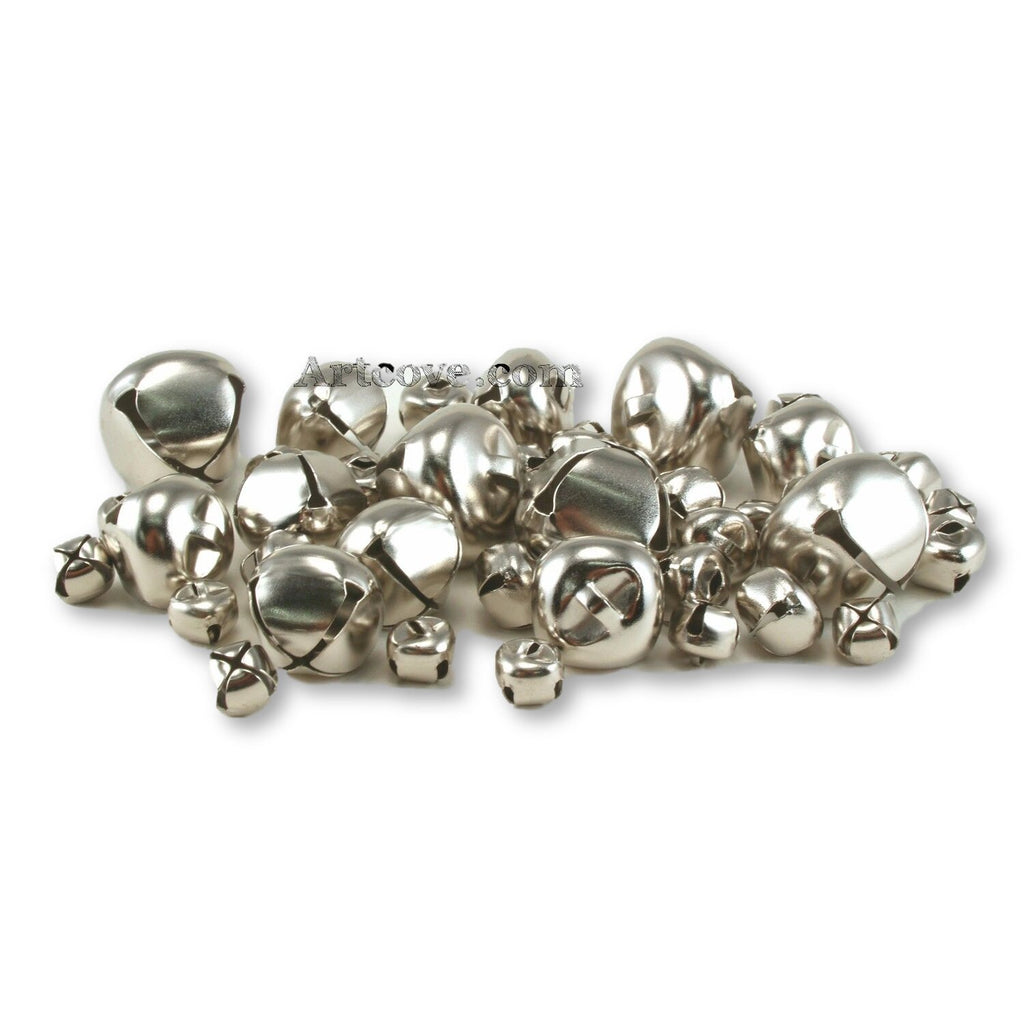 Silver Small Jingle Bells Assorted Sizes 3/8, 1/2, 3/4 and 1 inch 43 P ...