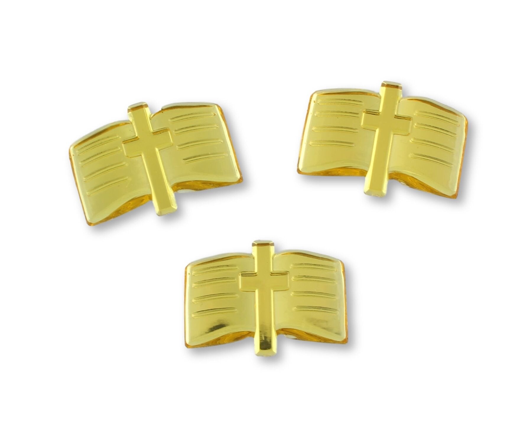 Gold Mini Cross with Bible Acrylic Charms Capias 24 Pieces ...