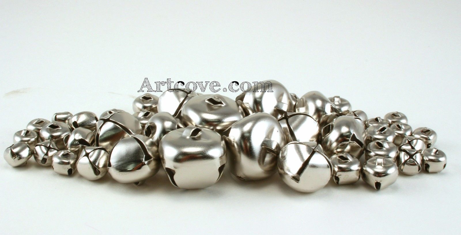 Silver Small Jingle Bells Assorted Sizes 3/8, 1/2, 3/4 and 1 inch 43 P ...