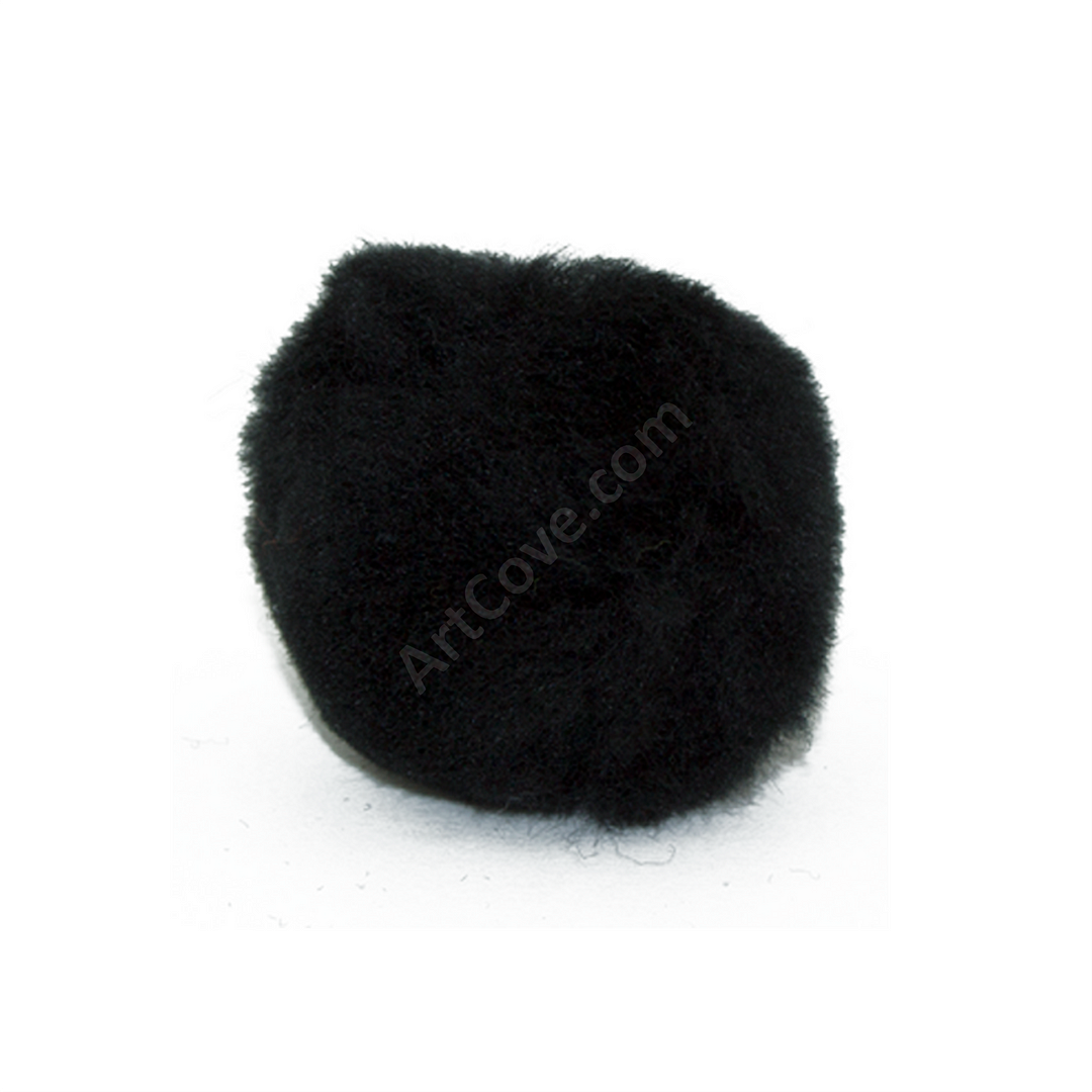 2.5 Inch Black Large Craft Pom Poms Bulk 1,000 Pieces | artcovecrafts.com